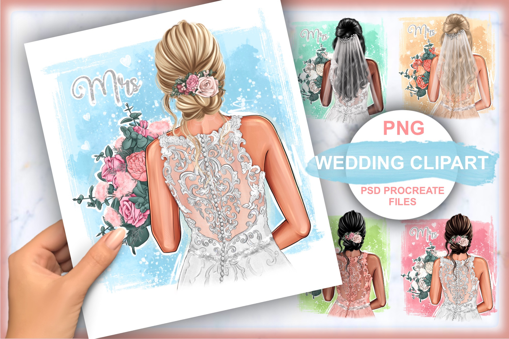 Wedding clipart, Bride clipart, Mom., a Person Illustration by Elenbushe