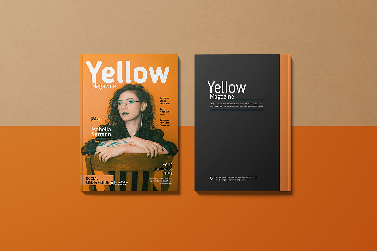 Yellow Magazine Template, a Magazine Template by retrographix ...