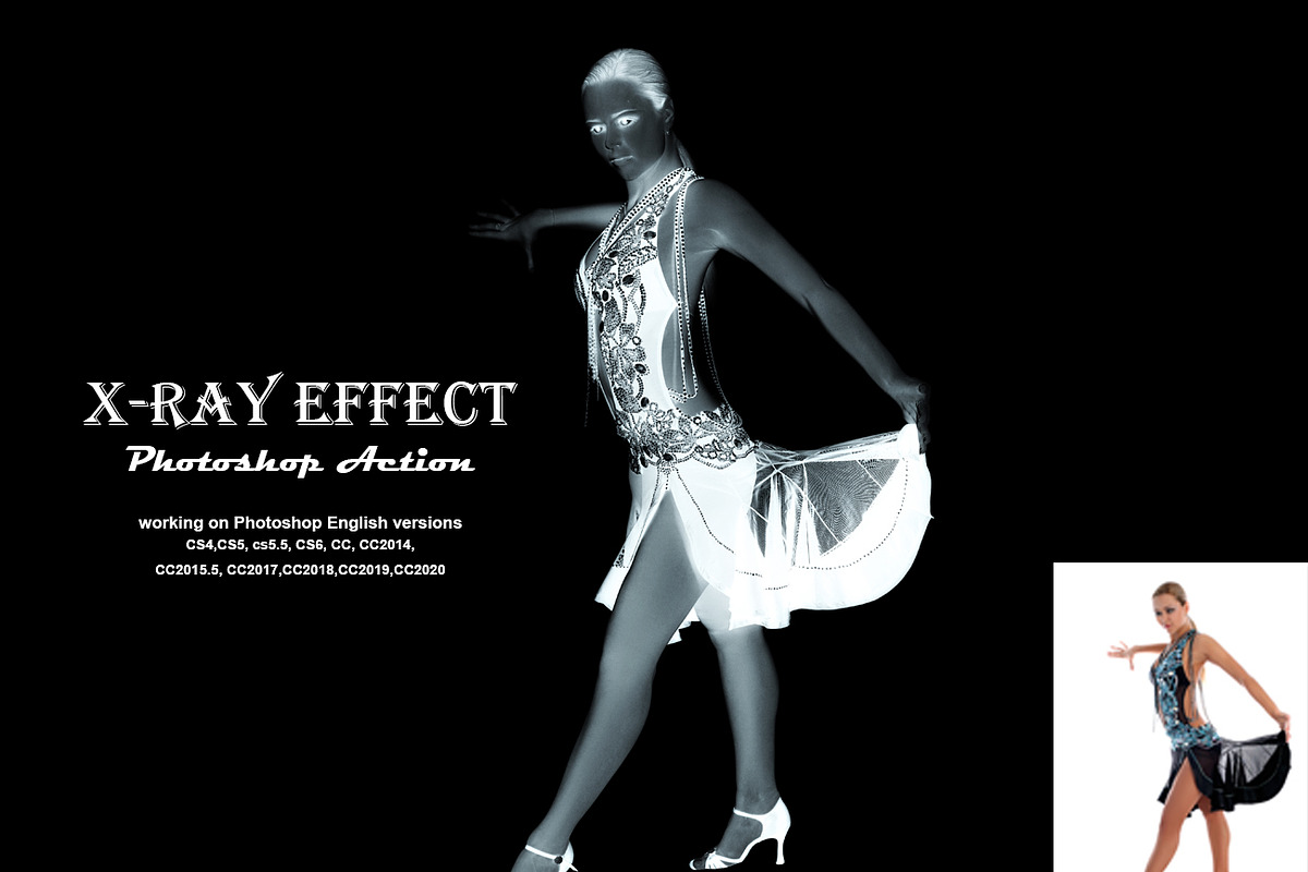 X-Ray Effect Photoshop Action, an Action Add-On by Studio Retouch