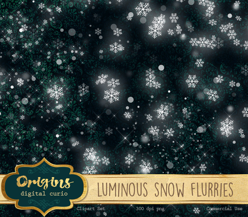 Luminous Snow Flurry PNG Overlays, a Graphic by Digital Curio