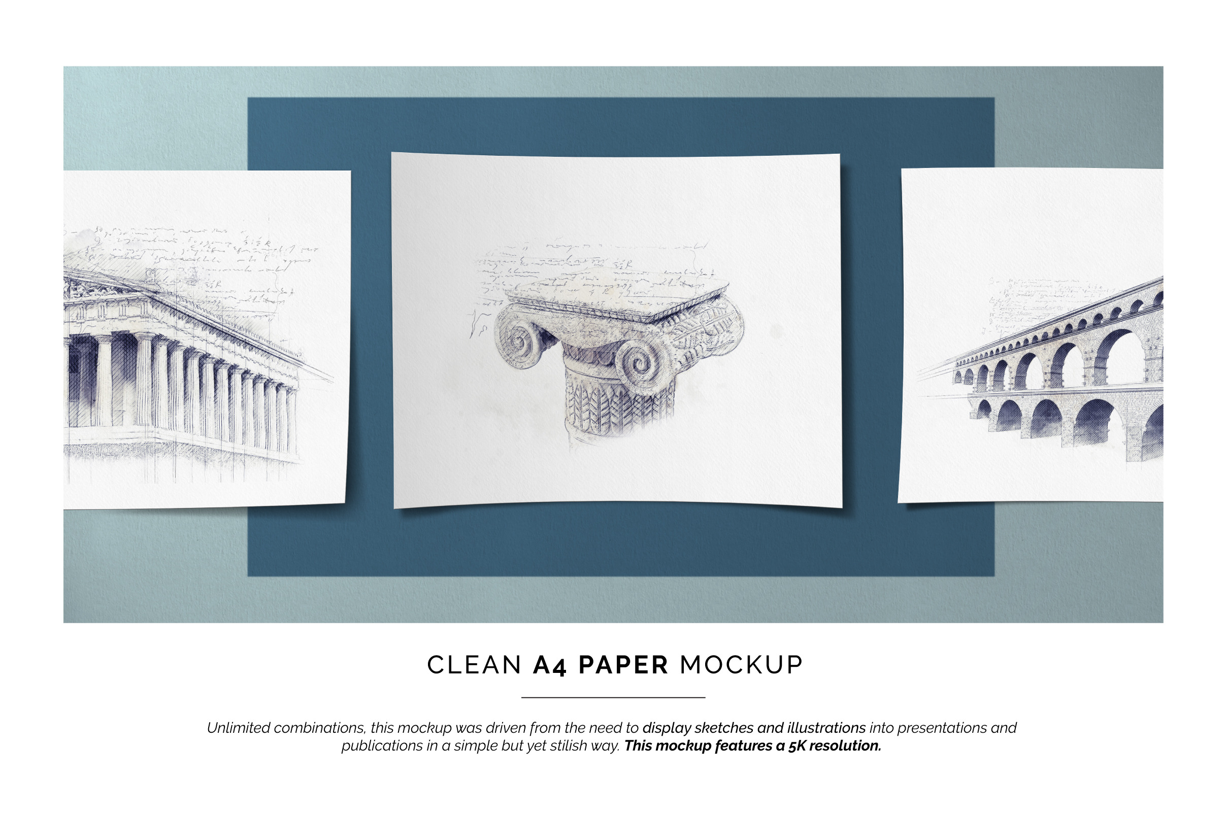 Clean A4 Paper Mockup, a Books & Magazine Mockup by manfredicalamai