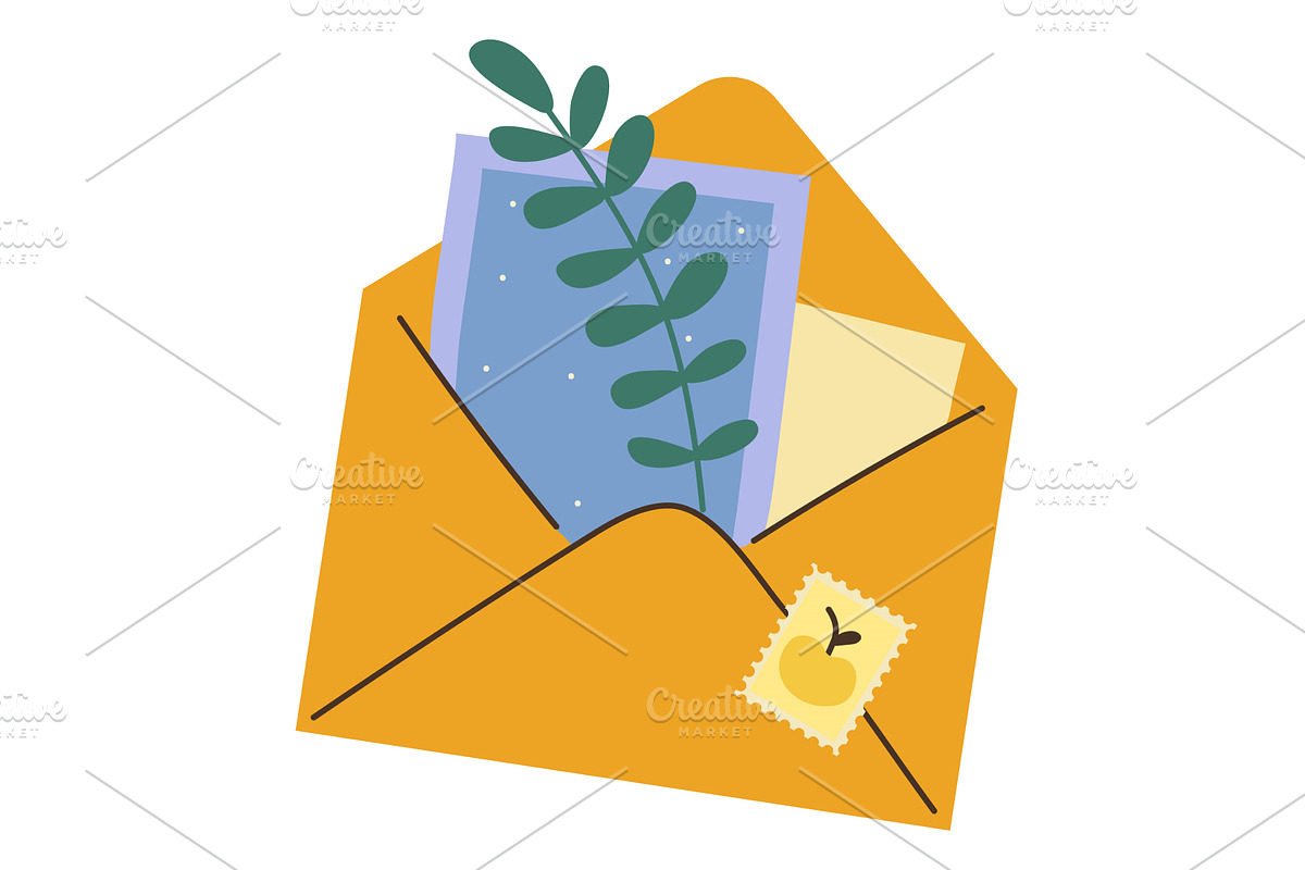 Letter and postcard. Postal paper, an Object Graphic by Vectorbuum ...