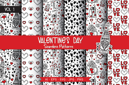 21 Valentine's Day patterns | Graphic Patterns ~ Creative Market