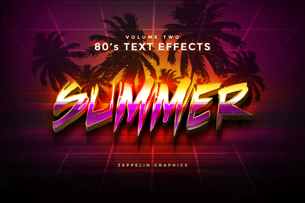 80s Text Effects, a Brushes & More by Graphicdome