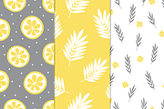 12 Yellow & Grey Seamless Patterns, a Pattern Graphic by miumiu