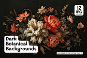 12 Dark Botanical Backgrounds, a Decorative Illustration by HipFonts ...