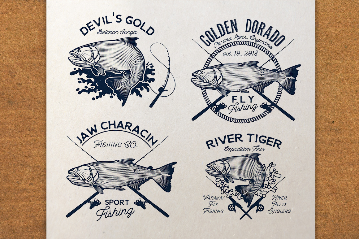 Golden Dorado Fishing Logo. | Animal Illustrations ~ Creative Market