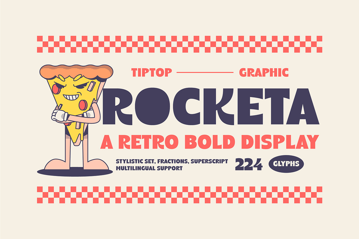 Rocketa – Retro Bold Display Font, a Sans Serif Font by Tiptop Graphic | Creative Market