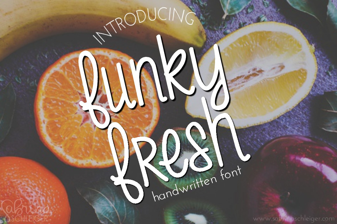 funky fresh- handwritten font, a Script Font by Sabrina Schleiger Design