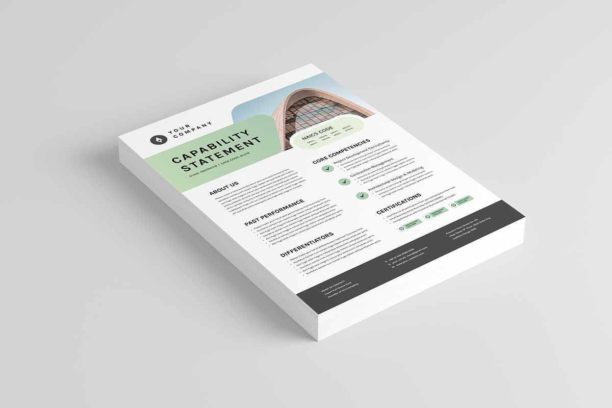 Business Capability Statement, a Flyer Template by Leaflove