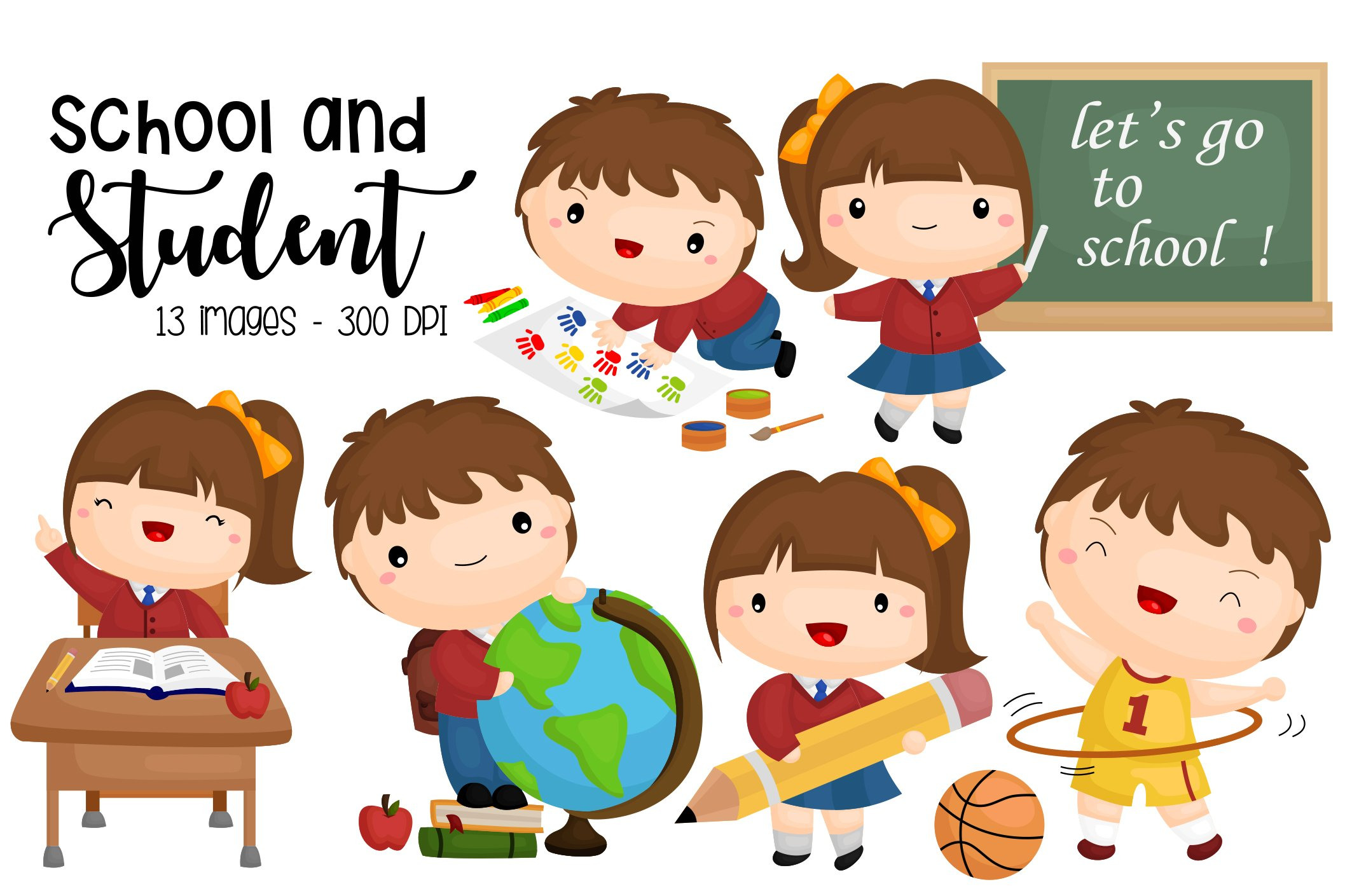 School Learning Activity Clipart, an Education Illustration by Inkley ...