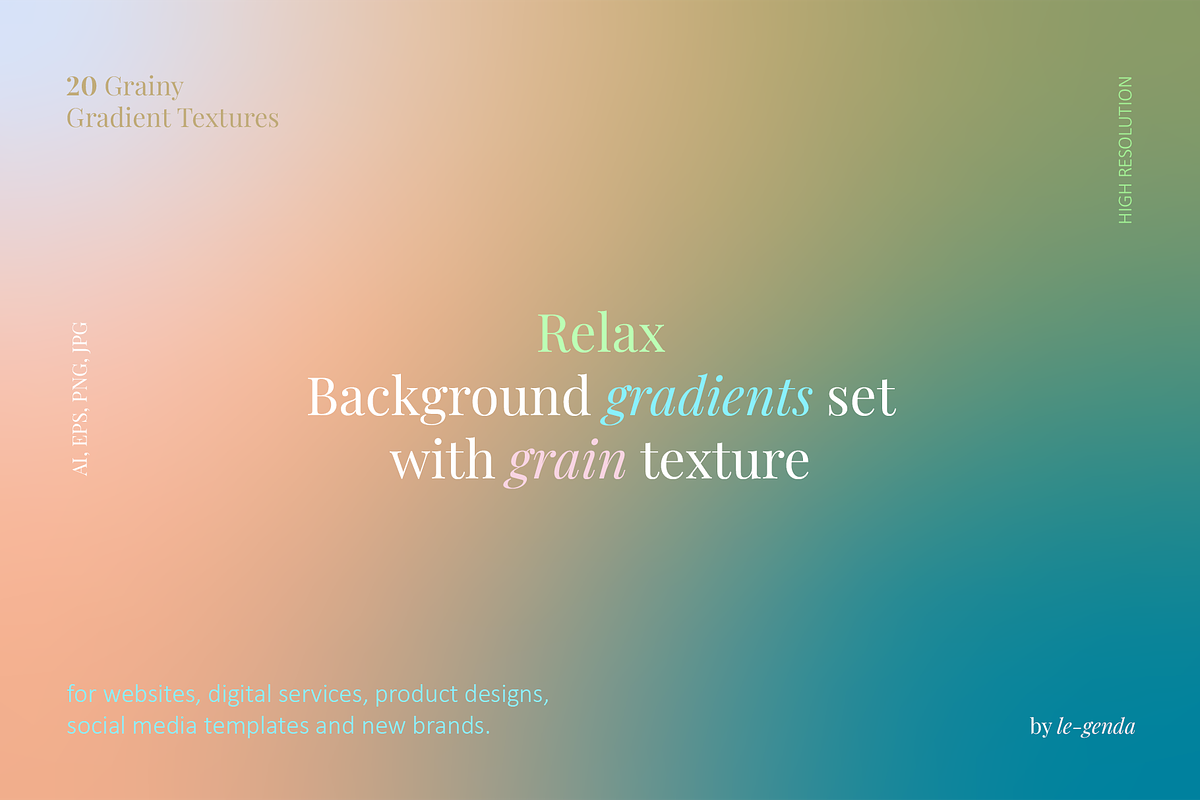20 Relax Gradients Set, a Texture Graphic by le-genda
