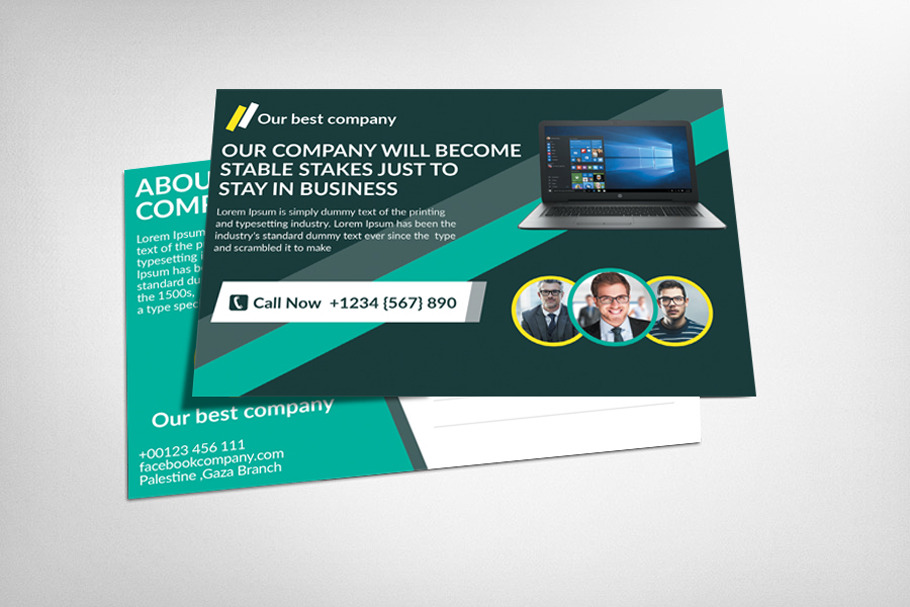 Employment Agency Postcard Template, a Card Template by graphicforest