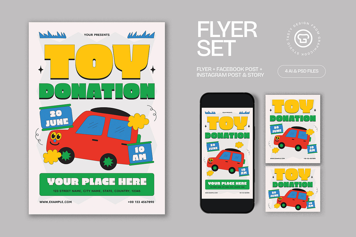 Toy Donation Flyer, a Flyer Template by graphicook
