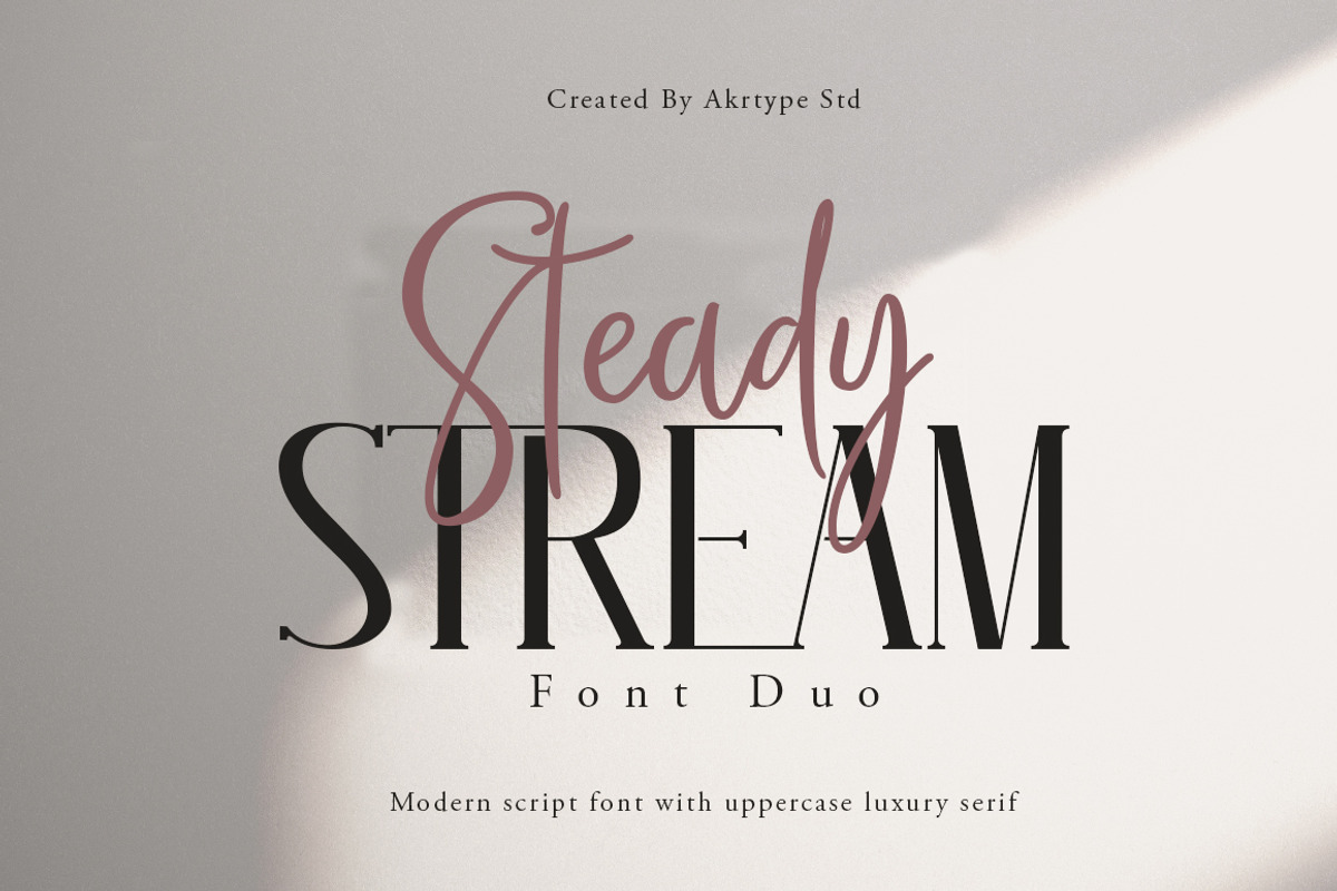 Steady Stream Font Duo, a Script Font by akrtype