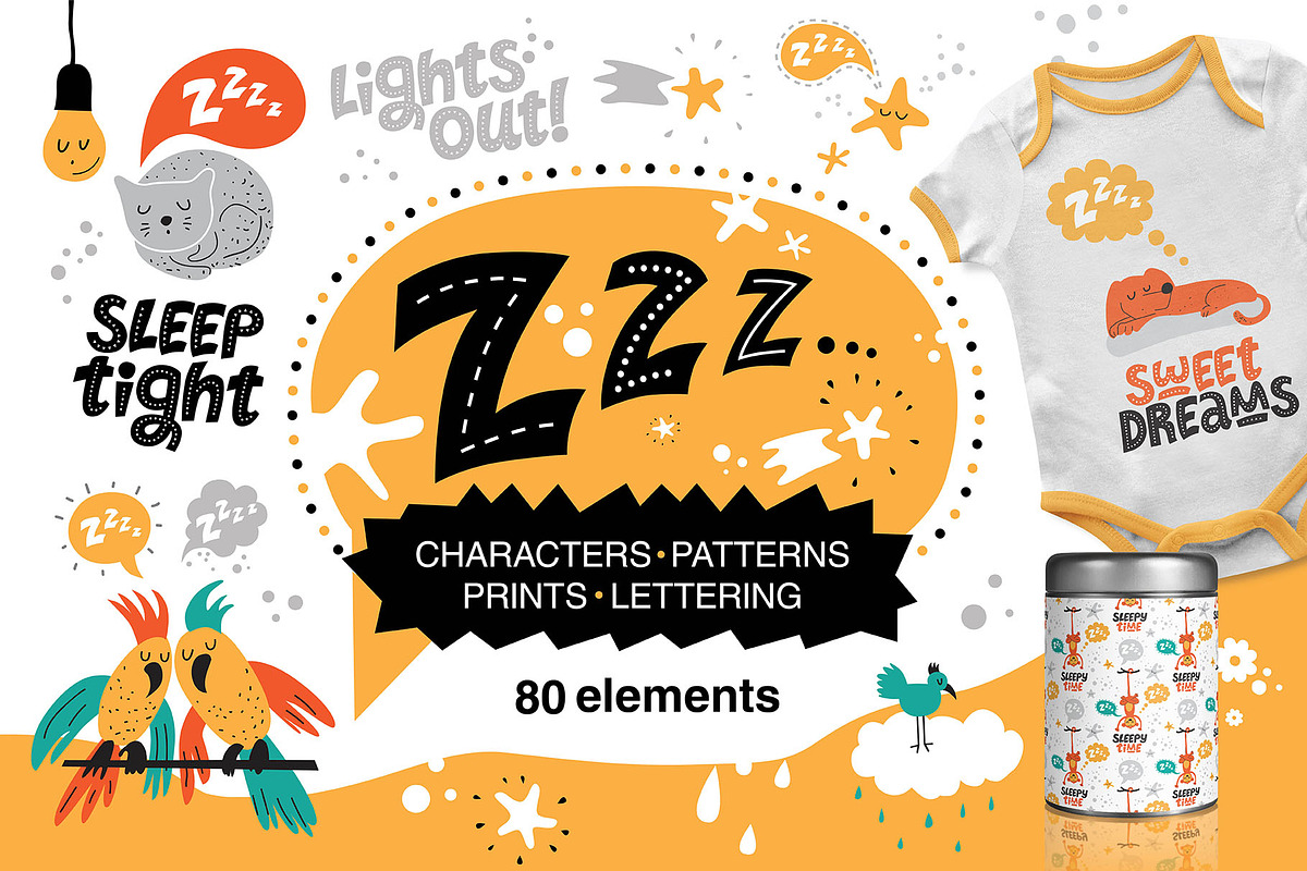 Z-Z-Z. Sleeping animals. Graphic set, an Object Graphic by Maru_art