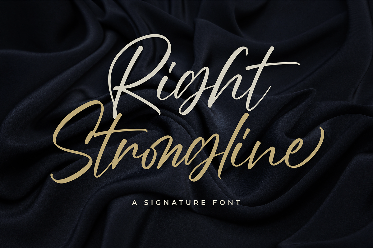 Right Strongline - a Signature Font, a Script Font by Blankids Studio