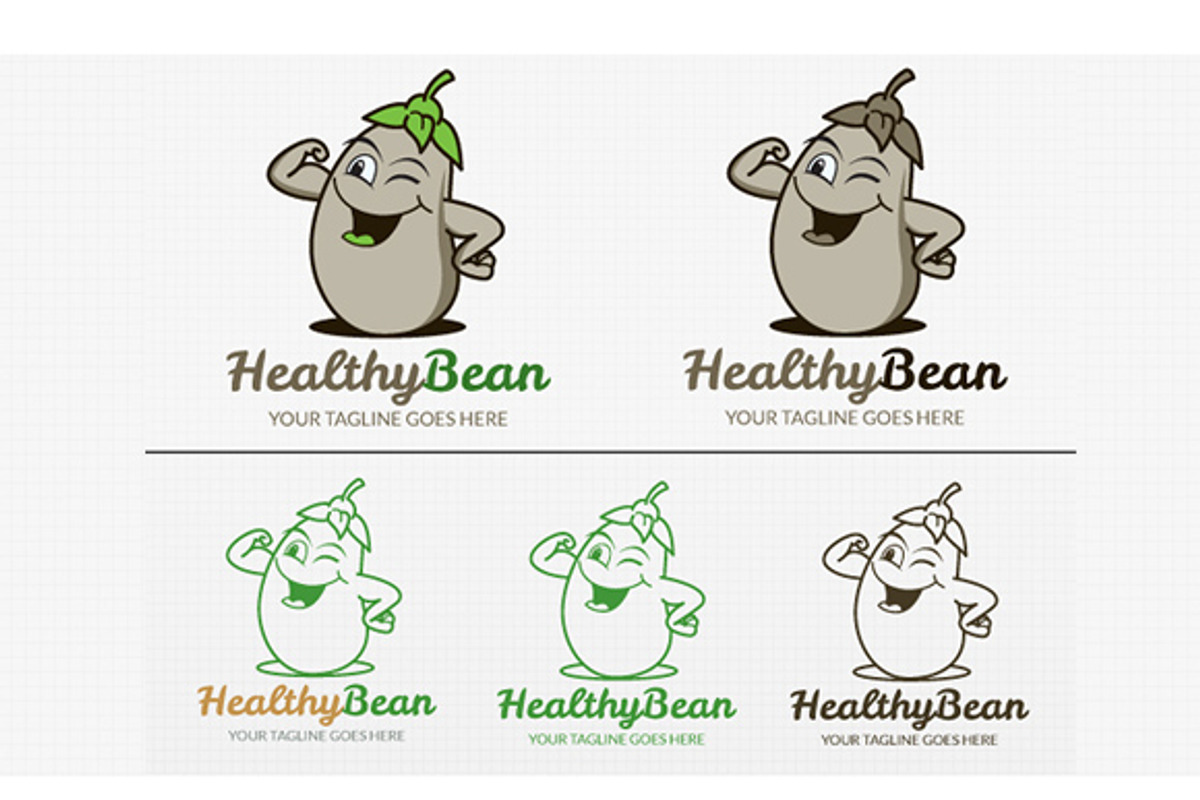 Healthy Bean Logo Template, a Branding & Logo Template by salmon.black
