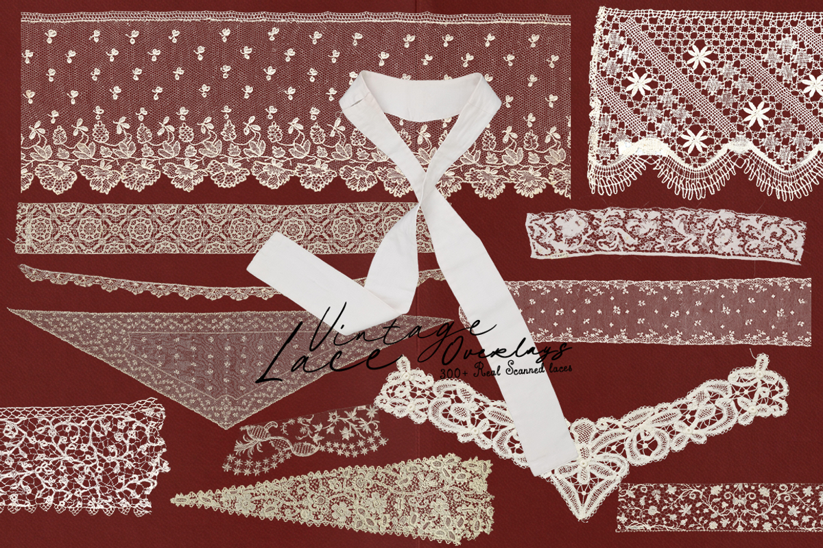 300+ Vintage Lace Overlays Bundle, a Texture Graphic by Lilithcollageart