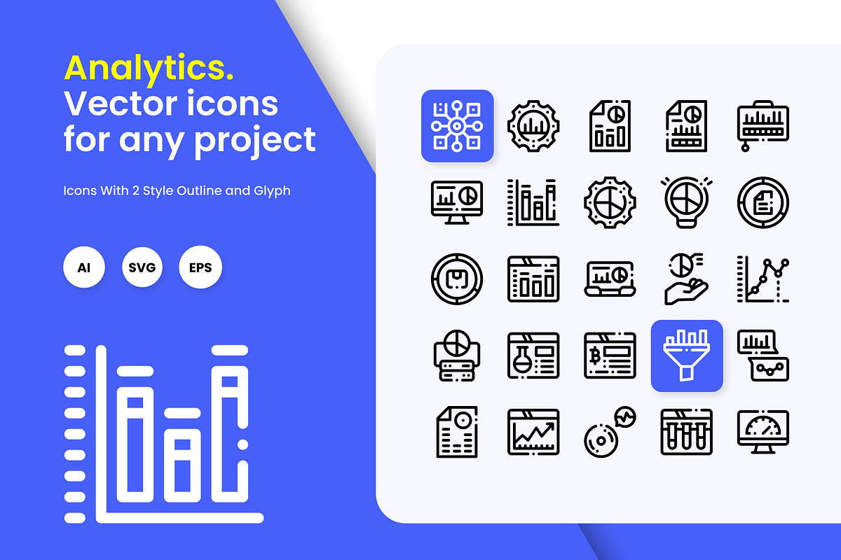 Analytics Icons, a Duotone Icon by HacaStudio