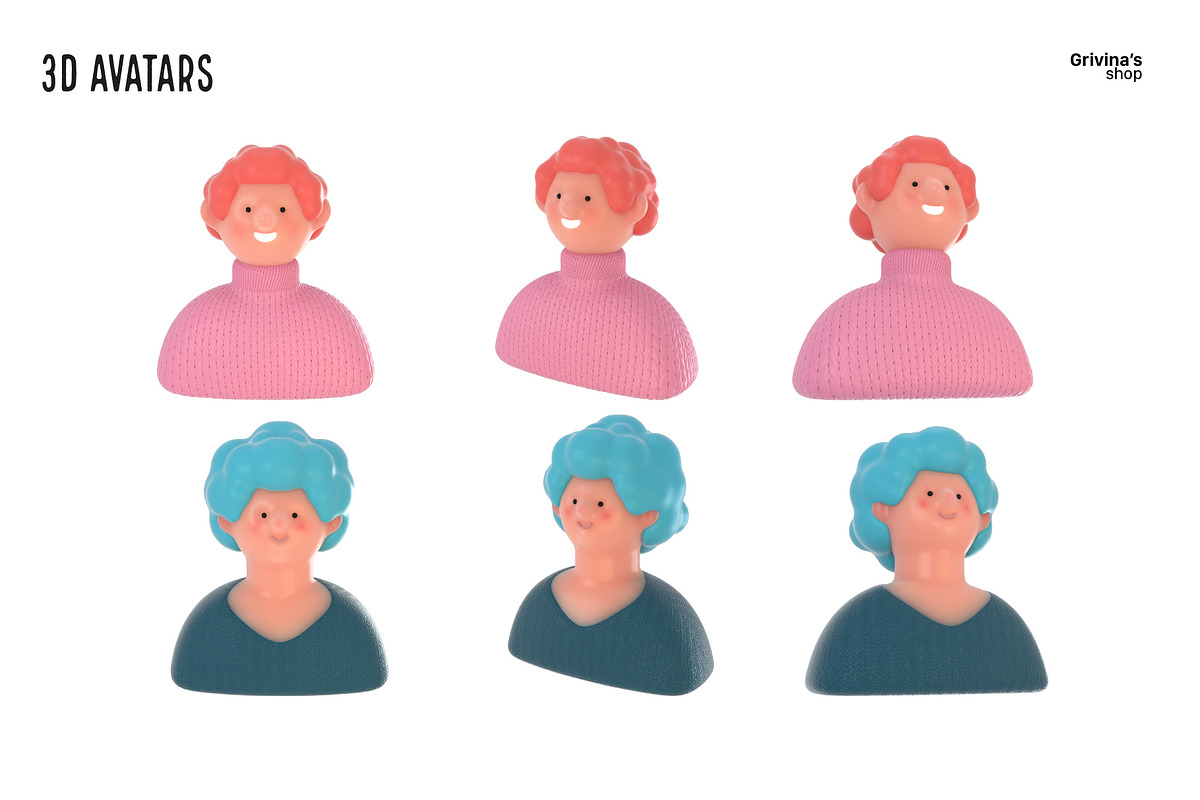 3D Avatars, a Templates & Theme by Grivina's shop | Creative Market