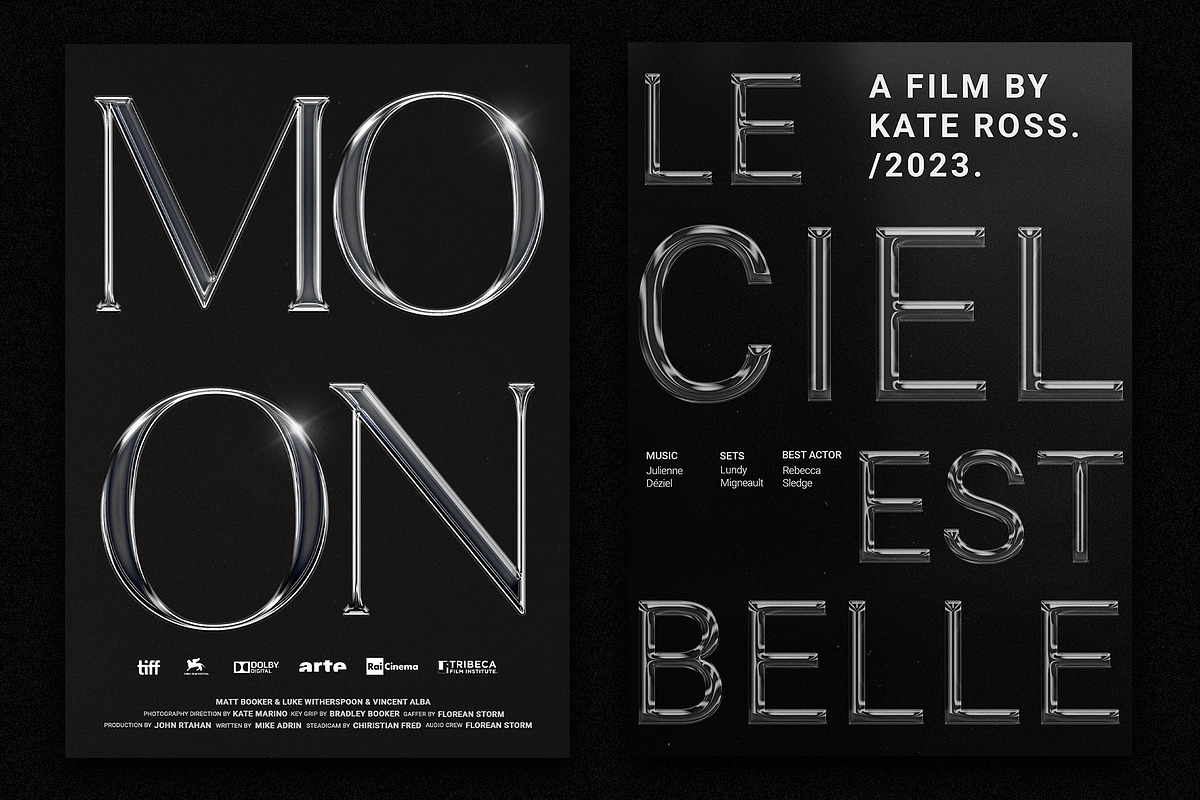 Chrome Movie Posters, a Flyer Template by Pixflow