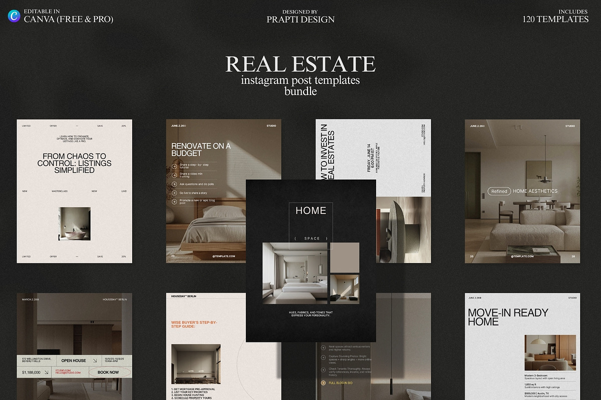 Real Estate Instagram Post Bundle Kit