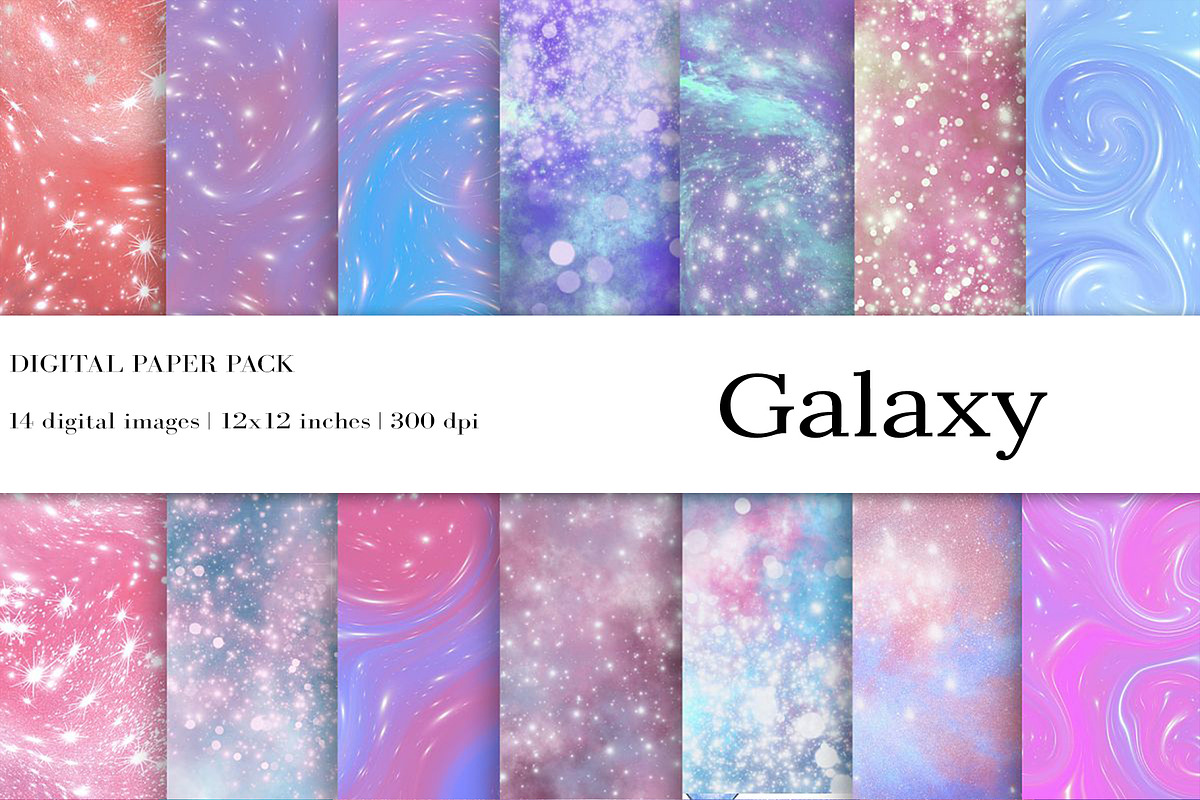 Galaxy Starry Night Digital Papers, a Texture Graphic by BonaDesigns