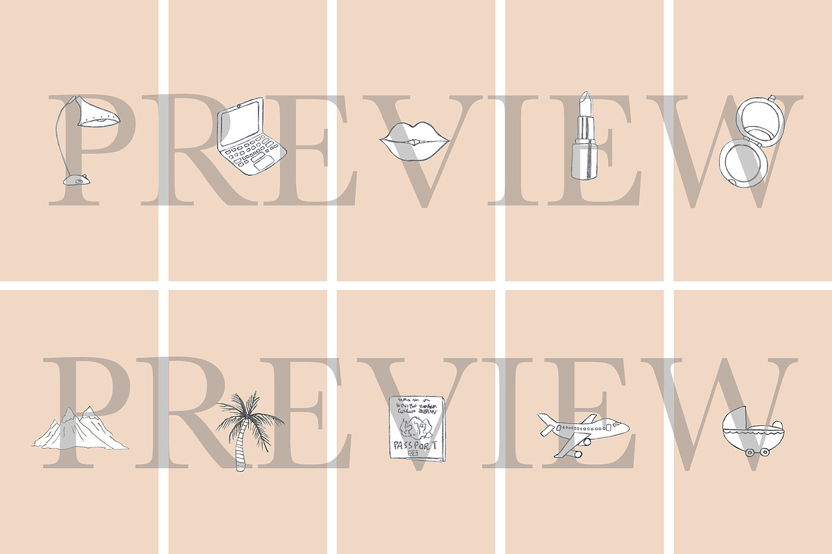 40 Instagram Highlight Icons Beige, a Social Media Template by Masters ...