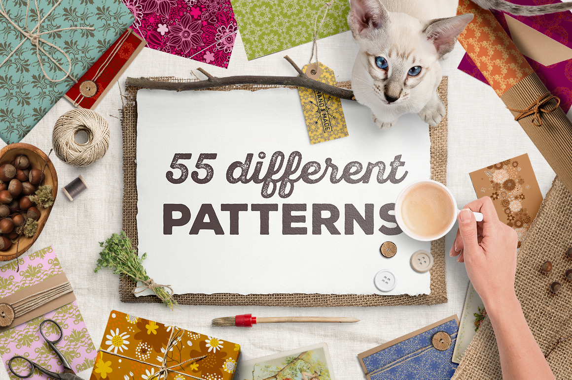 55 Different patterns pack, a Pattern Graphic by sundrameda