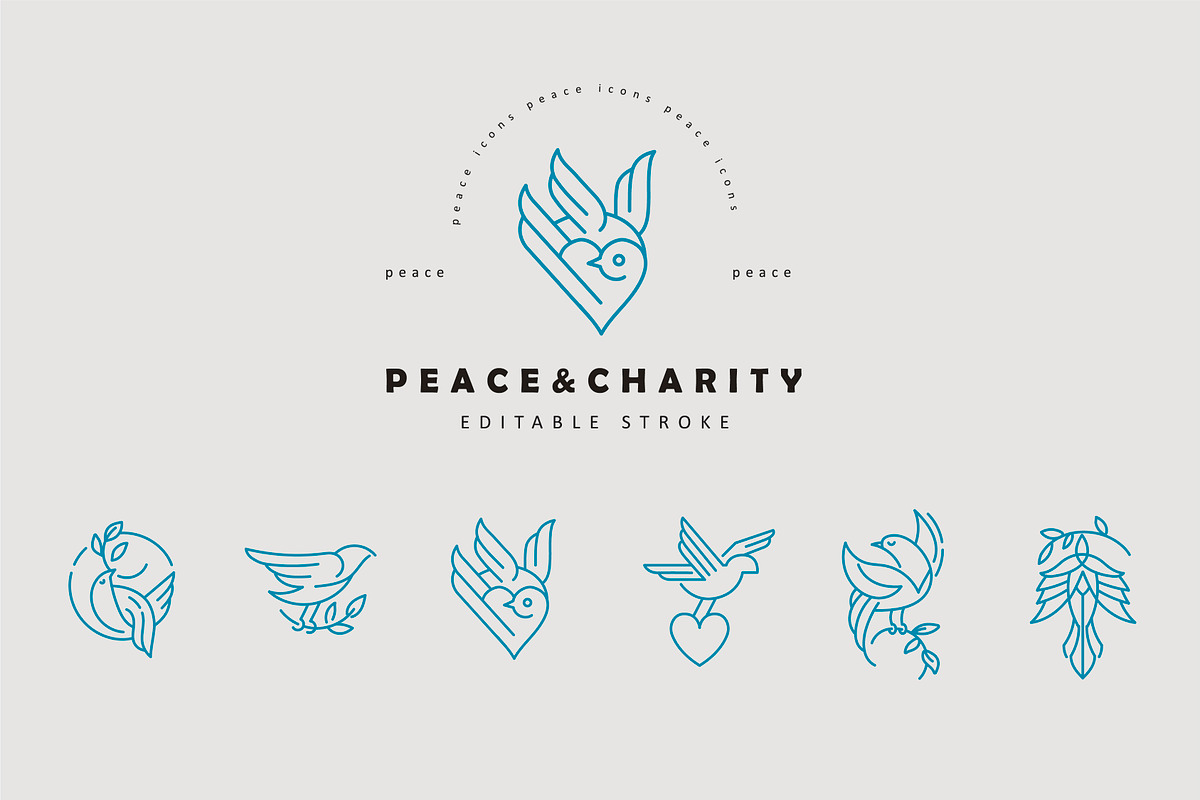 Peace & charity logos & icons, an Icon by Merfin