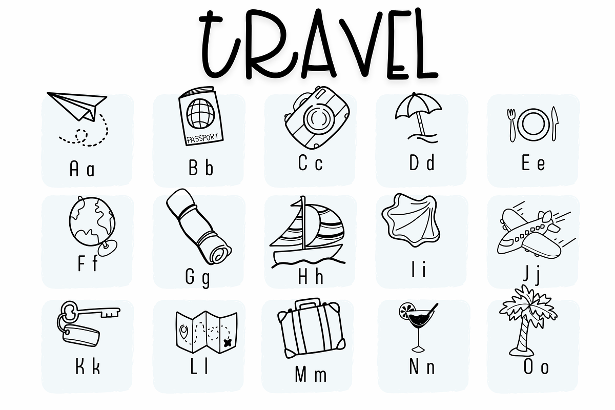 TRAVEL | Symbols Fonts, a Symbol Font by Sirinart