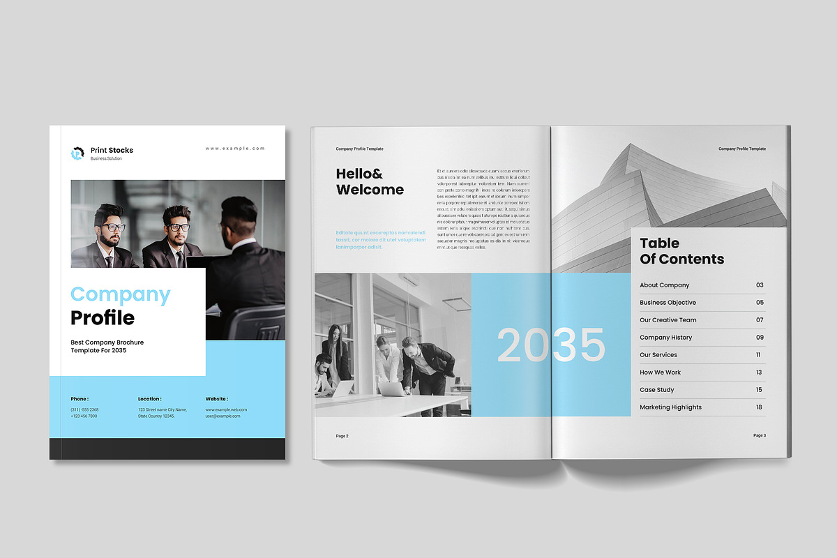 Company Profile Template, a Brochure Template by Spark_Creative