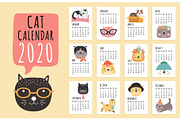 Cat calendar. 2020 monthly planner, a Background Graphic by Valerie Bodnar