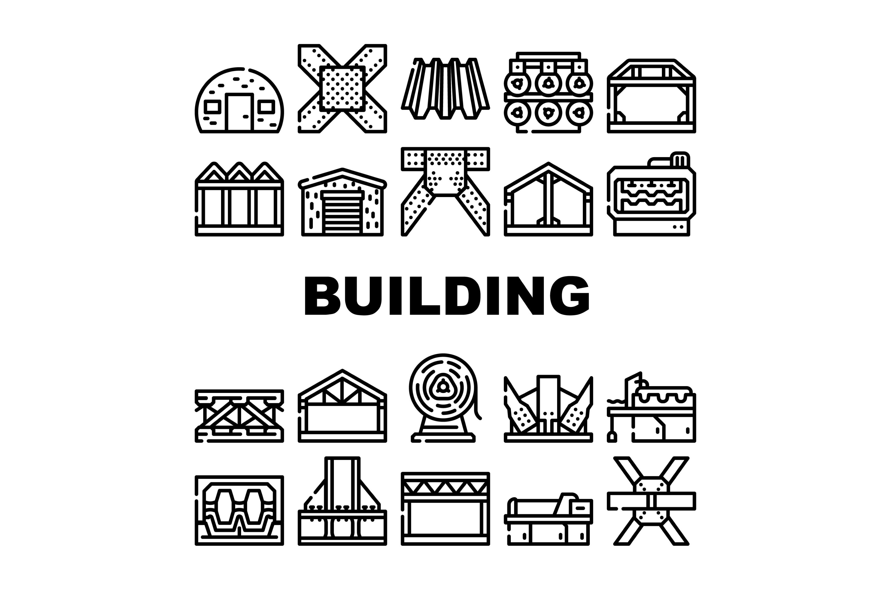 Self-framing Metallic Building Icons, an Industrial Photo by pikepicture