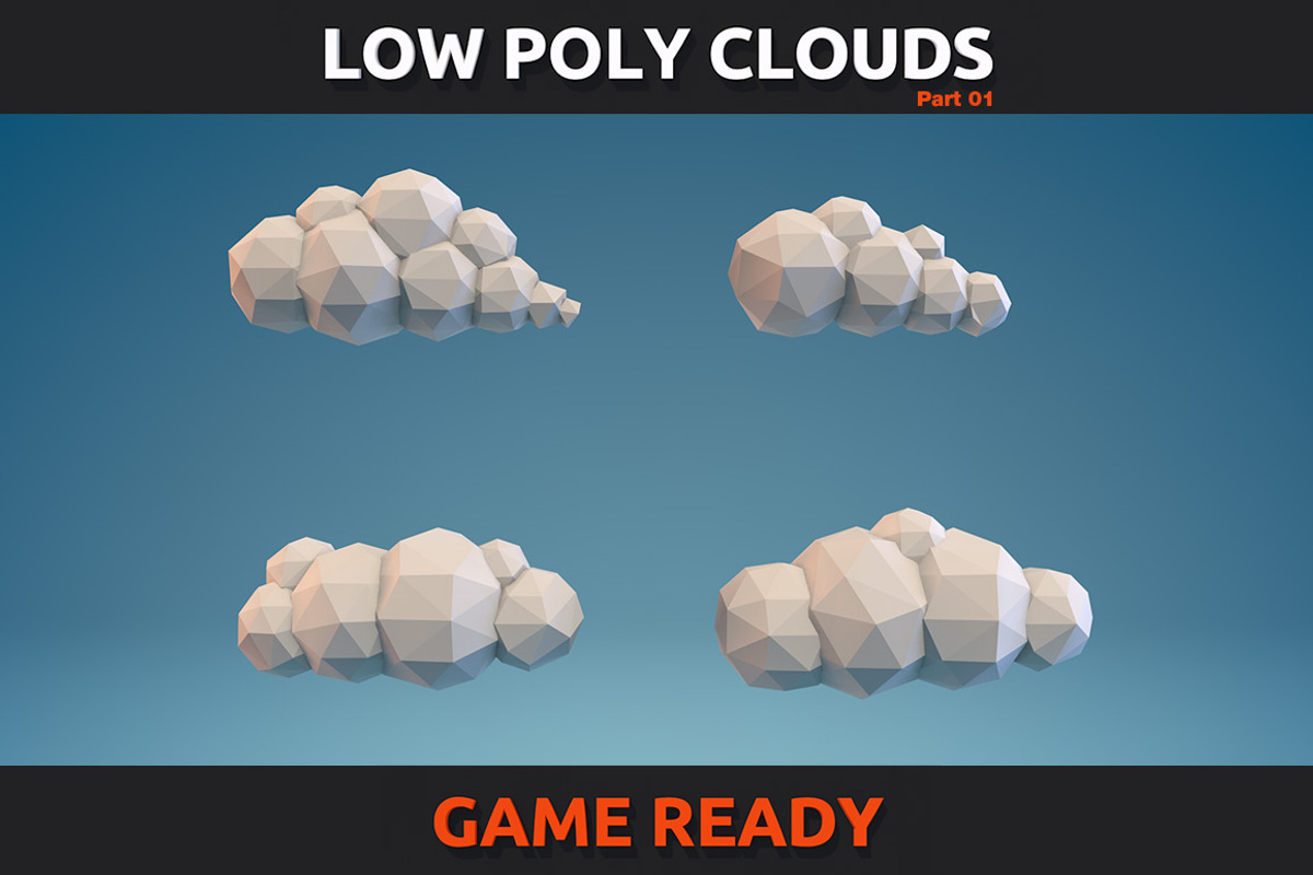 Low Poly Clouds Part 1, an Environmental 3D Model by CreativeeArt ...