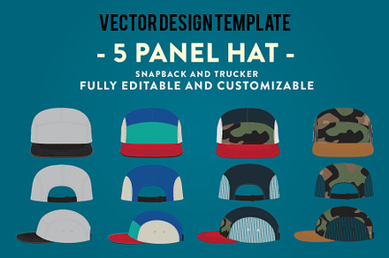 Hat Template - 7 Panel Hat, a Hat Mockup by Template Haven
