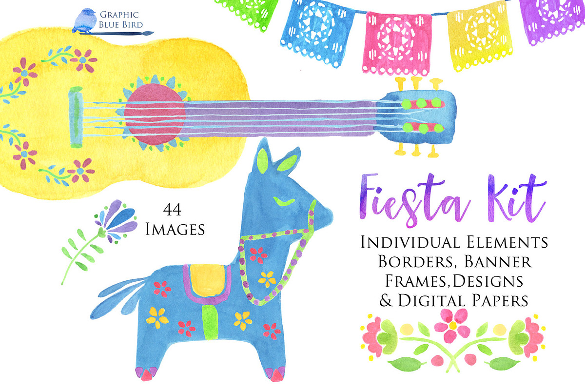 Fiesta Clip Art Kit, an Illustration by Graphic Blue Bird