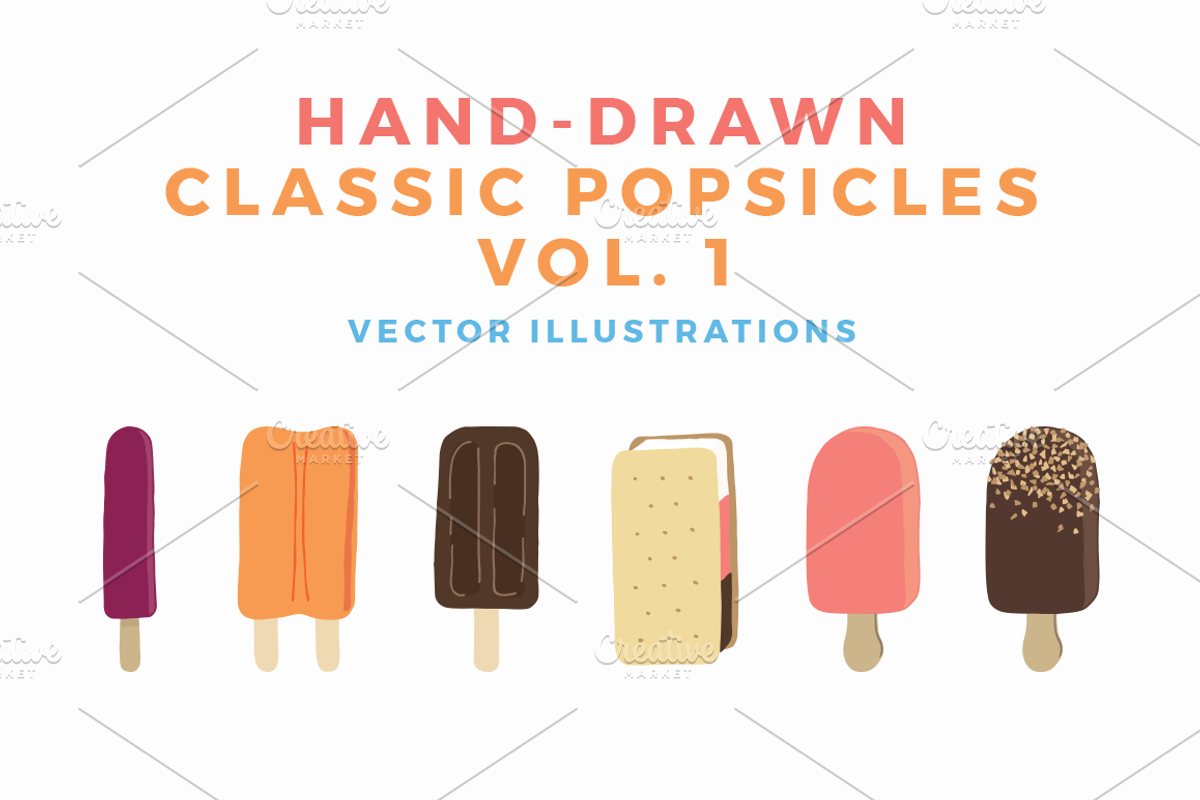 Hand-Drawn Classic Popsicles Vol 1, an Illustration by m.a.d.e. by ...