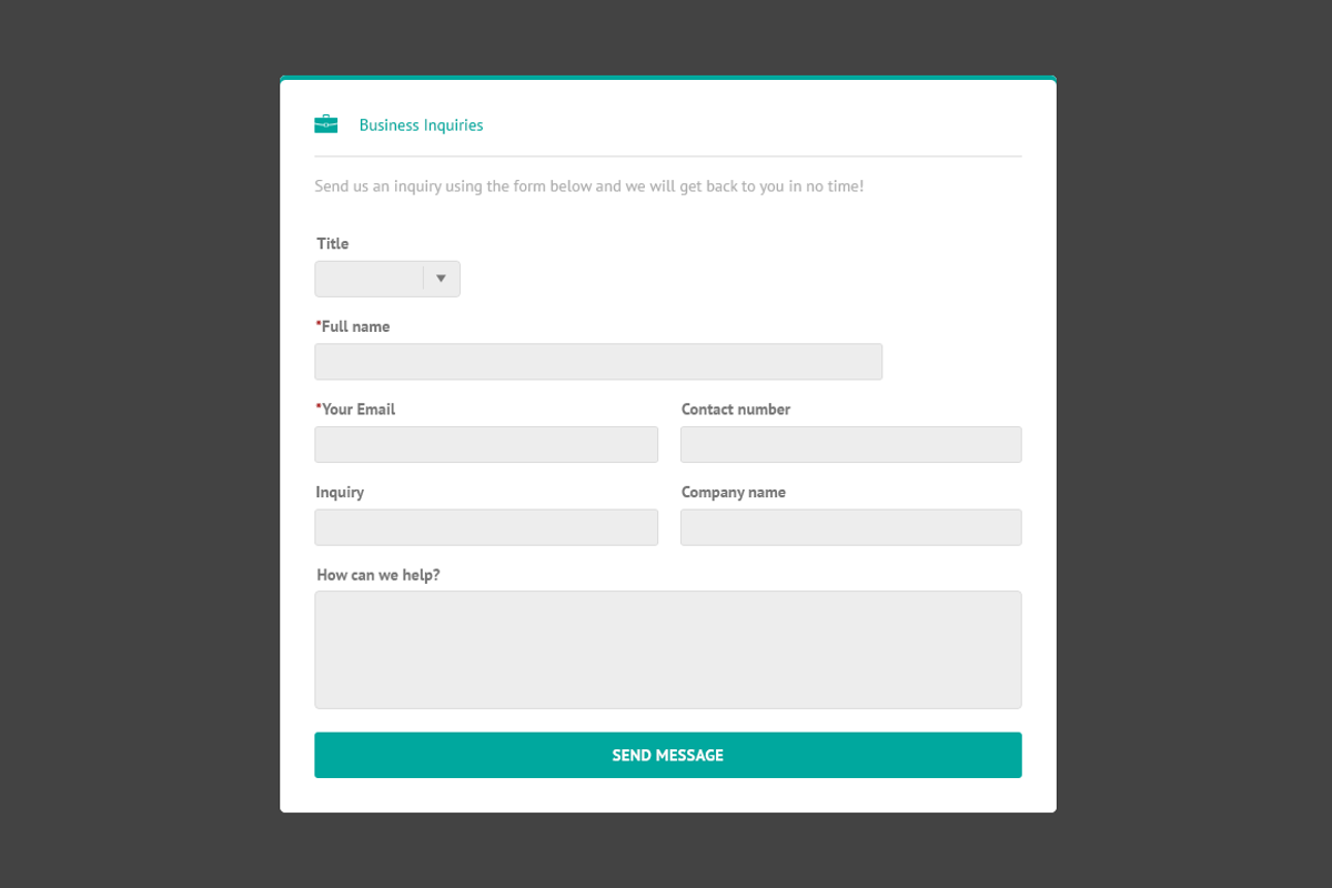 Flat Contact Form for Business - PSD, a Graphic by Creative Workman