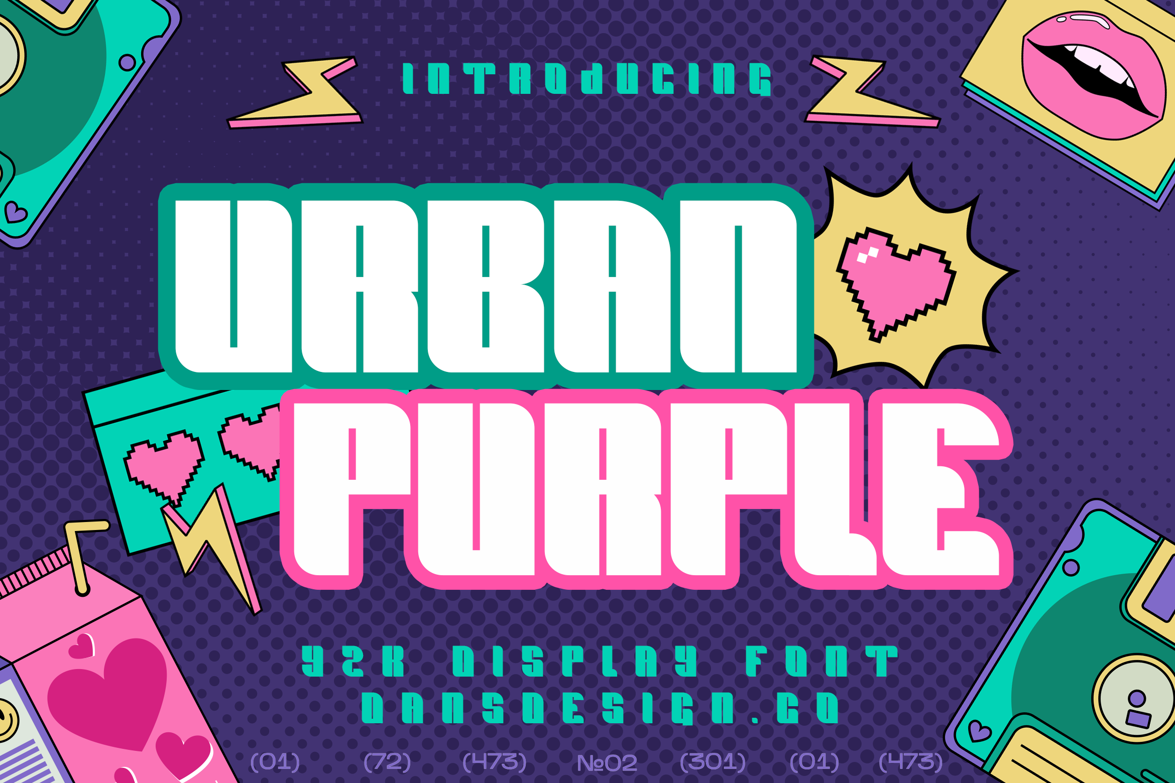 Urban Purple Modern Y2k Display Font, a Sans Serif Font by dansdesign