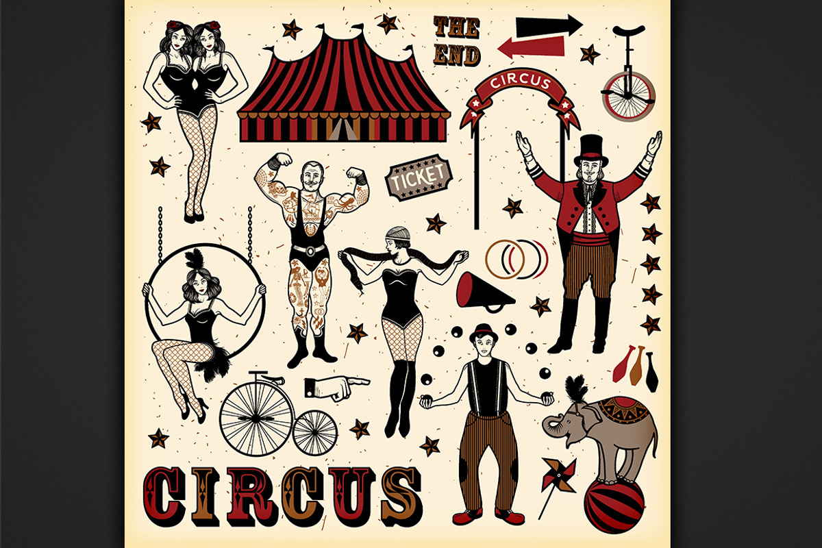 Vintage Circus Ticket + pattern, a Texture Illustration by Moloko88