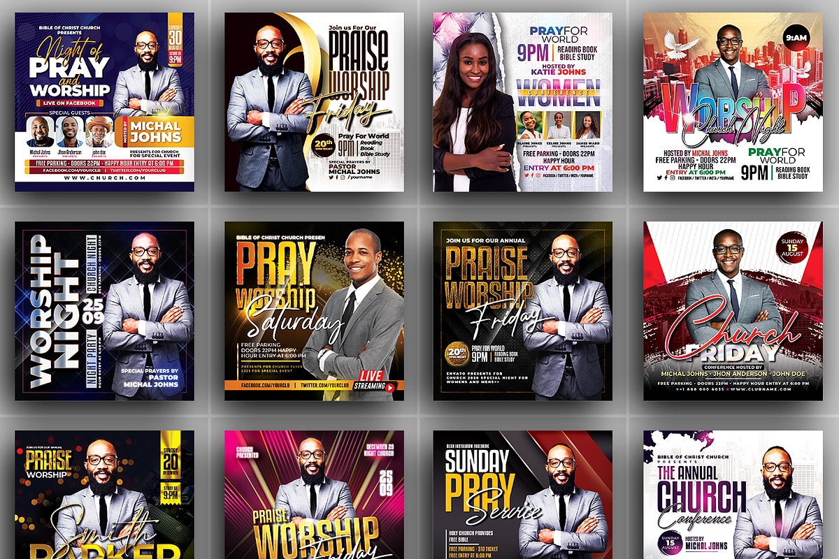 70+ Church Flyers Bundle, a Flyer Template by AfzaalGraphics