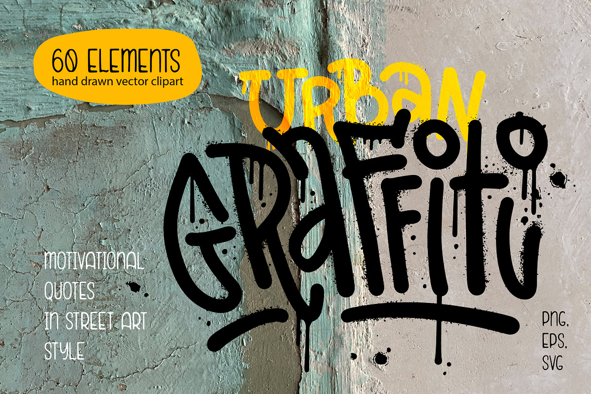 Urban graffiti lettering set, a Graphic by Lana Sham