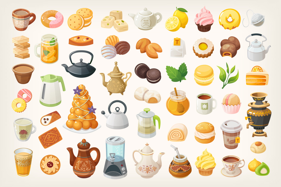 Tea party elements, a Graphic by Moonery's