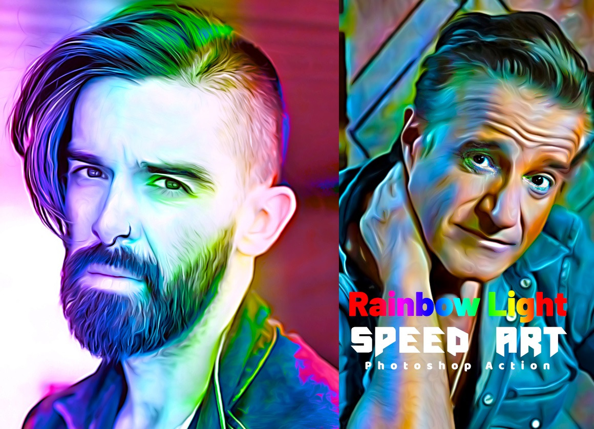 Rainbow Light Speed Art, an Action Add-On by MRI STUDIO | Creative Market