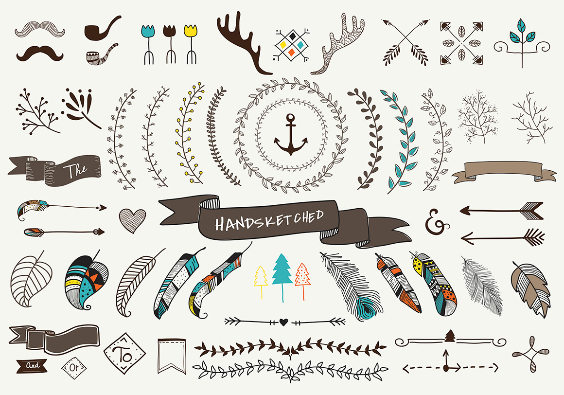 Website hand sketched label ornament, an Illustration by rawpixel