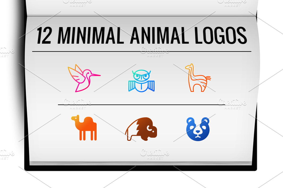 12 minimal animal logo template, a Branding & Logo Template by Manudesign