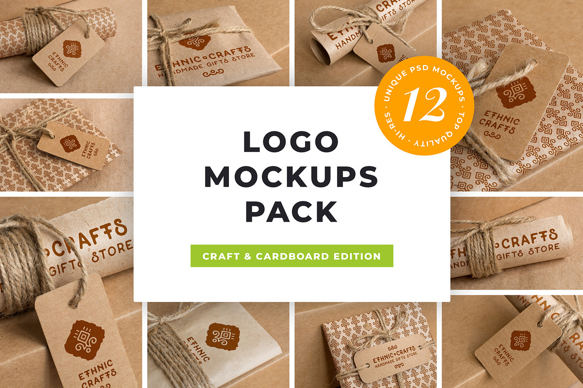 Logo Mockup Pack. Craft Edition, a Packaging Mockup by BULBFISH