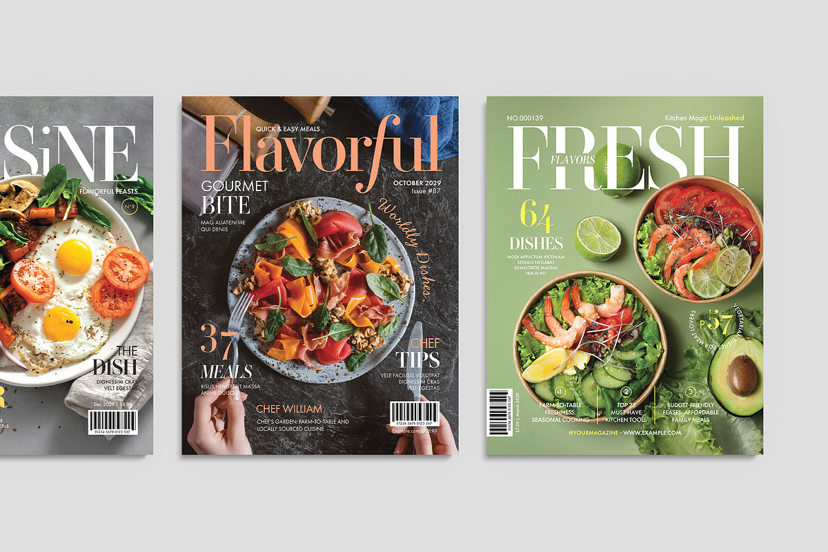Food Magazine Cover Template, a Magazine Template by BrandPacks